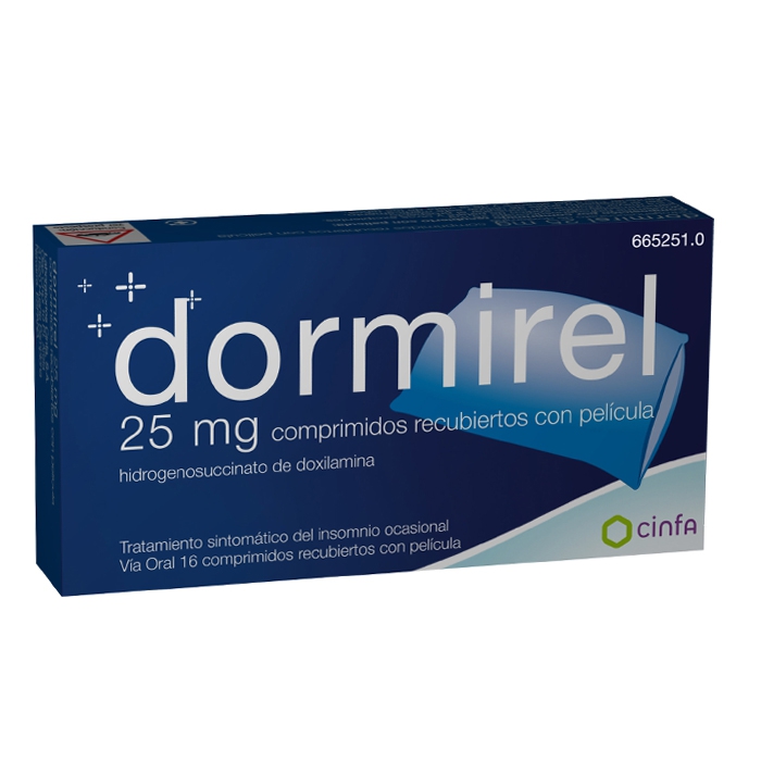 Comprar Dormirel 25 Mg 16 Comprimidos Recubiertos.