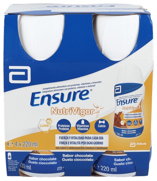 Comprar Ensure Nutrivigor 4 Botellas 220 Ml. Chocolate.